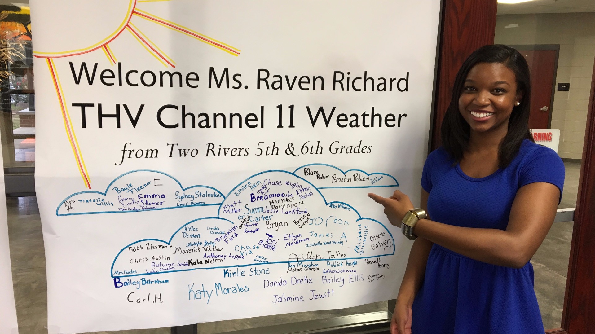 Raven Richard talks weather safety at Two Rivers Elementary | thv11.com